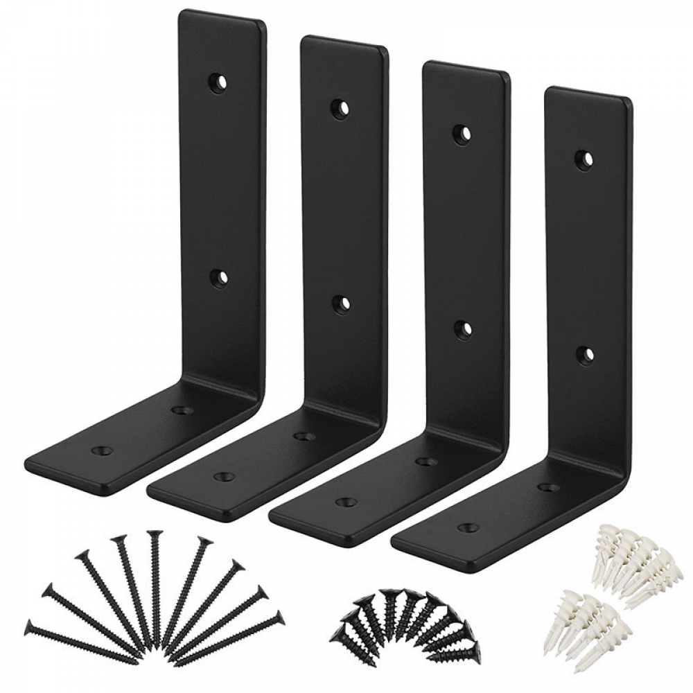Paquete de 4 soportes de pared para estantes, soportes industriales ...