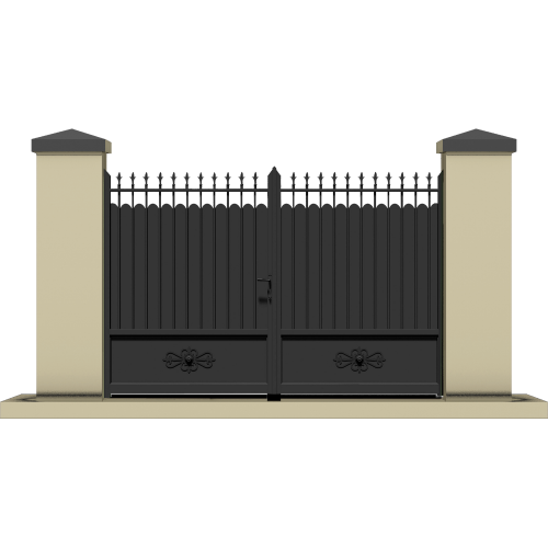 Portail battant manuel aluminium H 180 x L 405 cm anthracite avec gonds ...