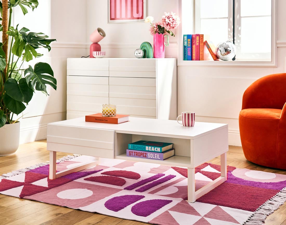 Table basse style contemporain 110*60*39 cm blanc - SOFIA - Best Mobilier | Leroy Merlin