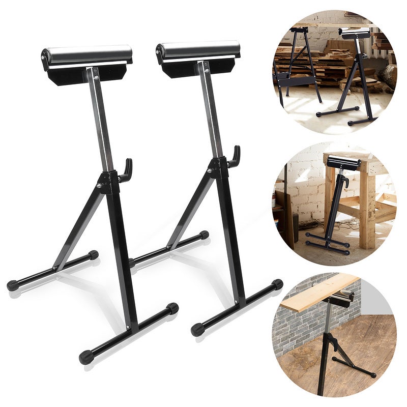 2x Servante d'atelier à Rouleau support à rouleaux Réglable en Hauteur ...