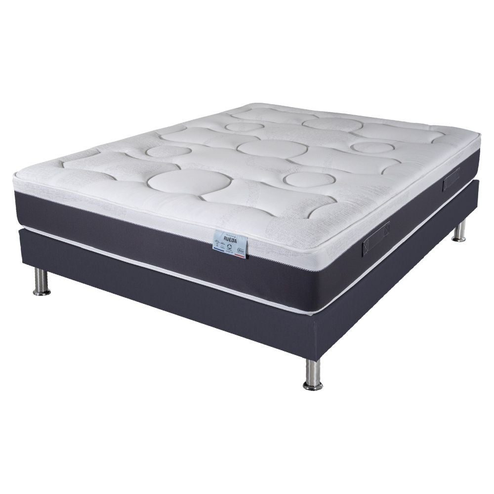 Matelas ressort + Sommier SR15 Volcan 160x200 Rueda - H. 27 cm ...