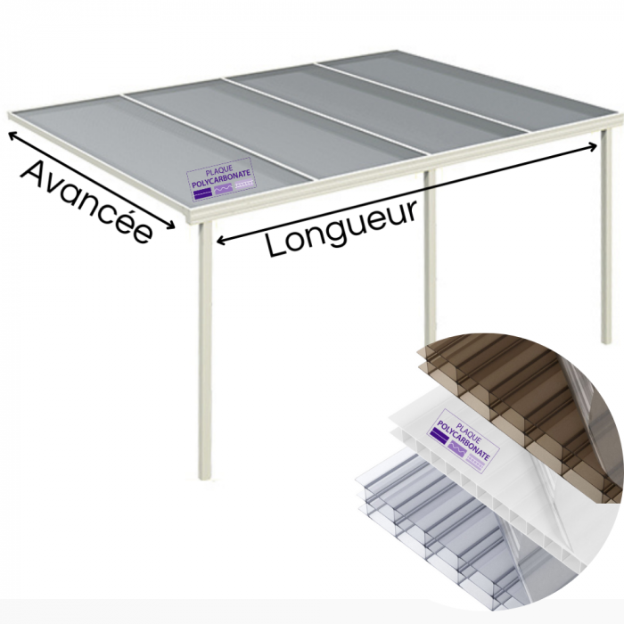 Pérgola de aluminio Evolution con cubierta de policarbonato alveolar de ...