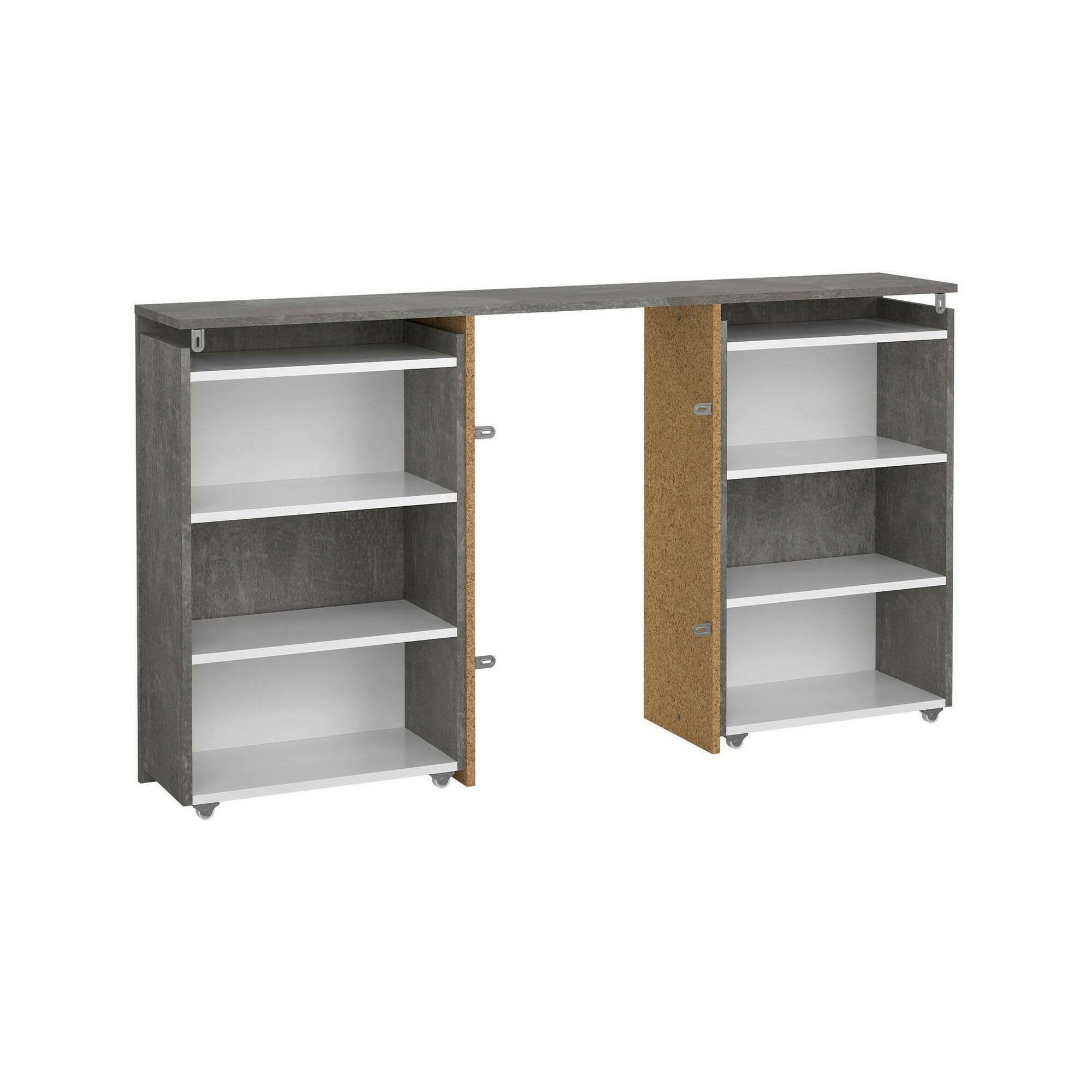 Comodino, 4 Ripiani Materiale Struttura in Legno Nobilitato, 26.3x144 ...