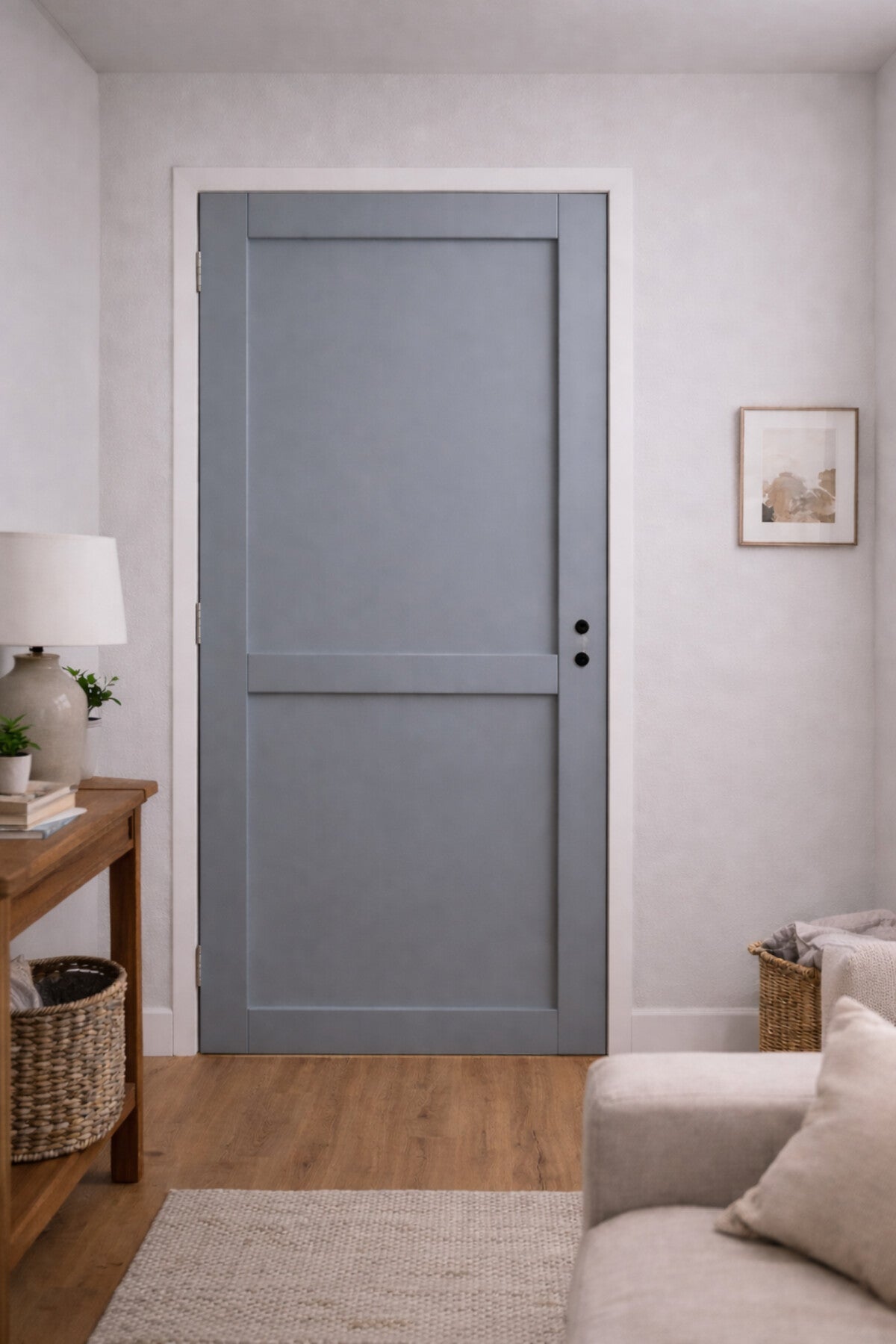 Bloc Porte Athena Gris Clair 2 Panneaux H204 X L83 Cm Côte Tableau P ...