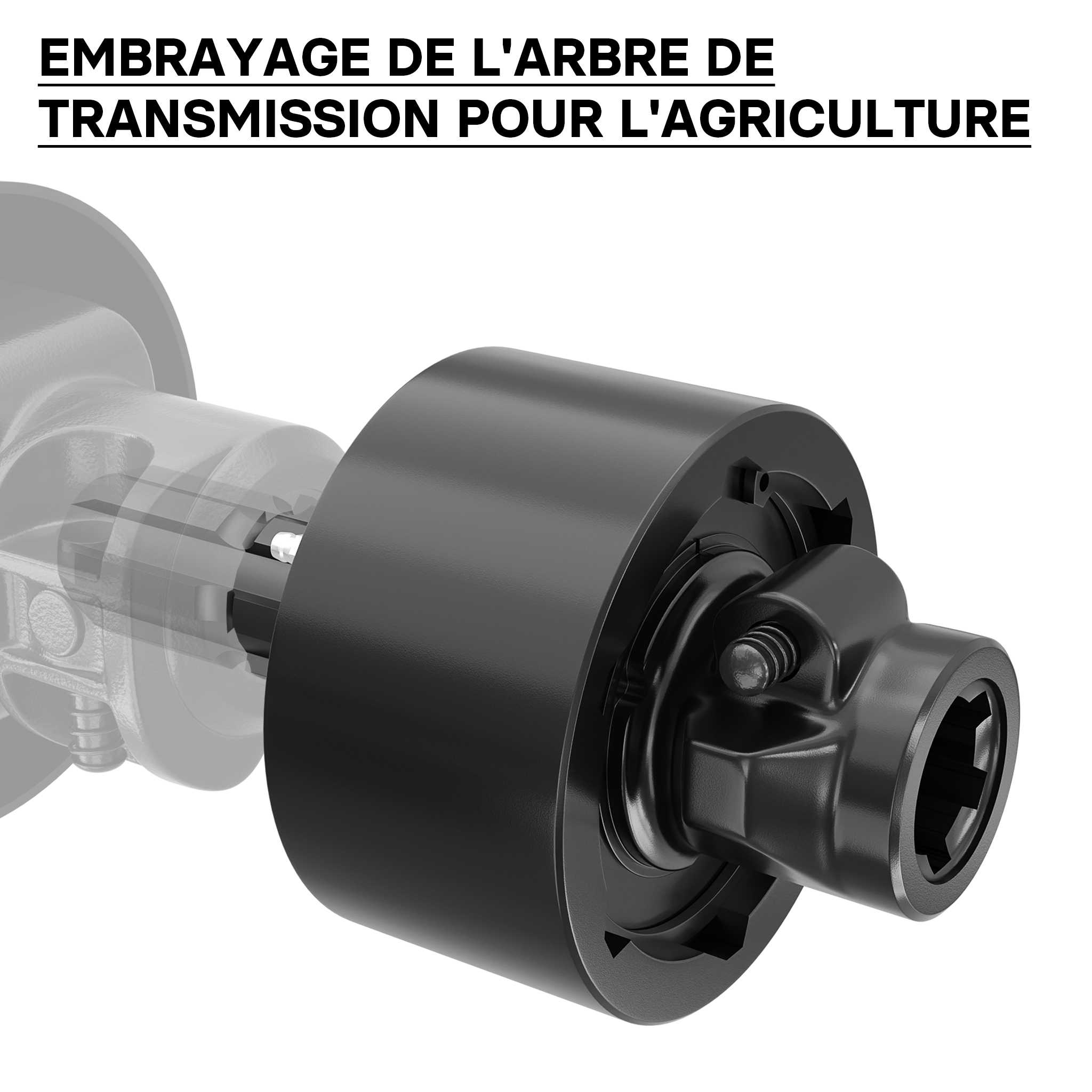 Embrayge à roue libre Arbre Cardan 201mm Filet Mâle Femelle 1 3/8 ...