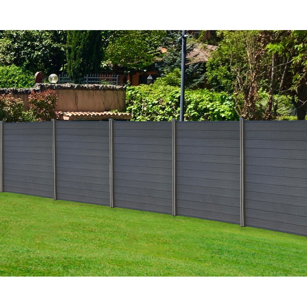 SET CORINTO FENCE Panel in WPC Grey Wood Effect Height cm. 185 Largeur ...