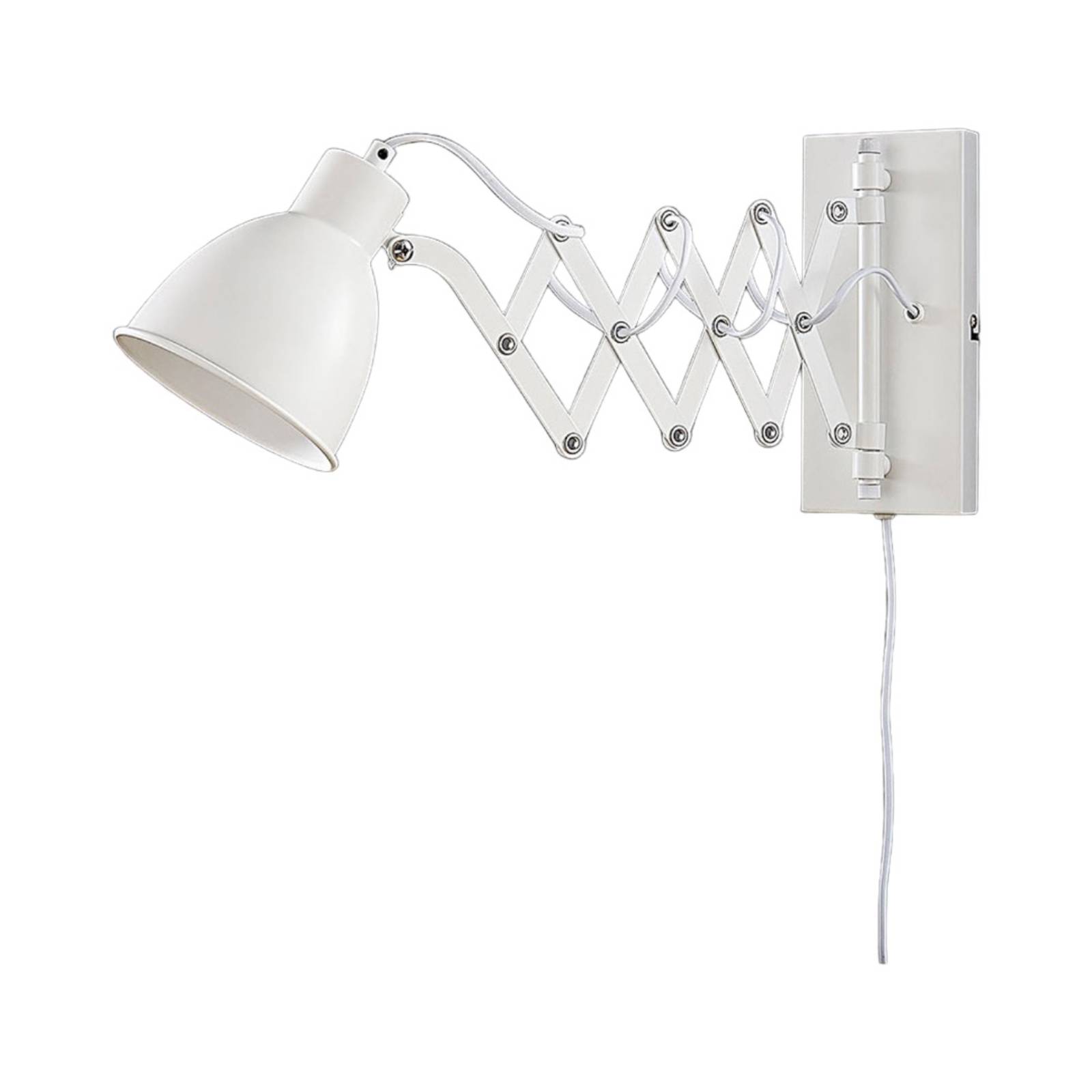 Aplique de pared Lindby Merle, altura 22 cm, blanco, extensible ...