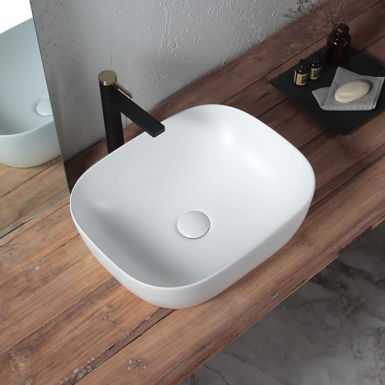 Lavabo à poser MINI OVALO céramique 46,5x13x33,5 cm blanc | Leroy Merlin