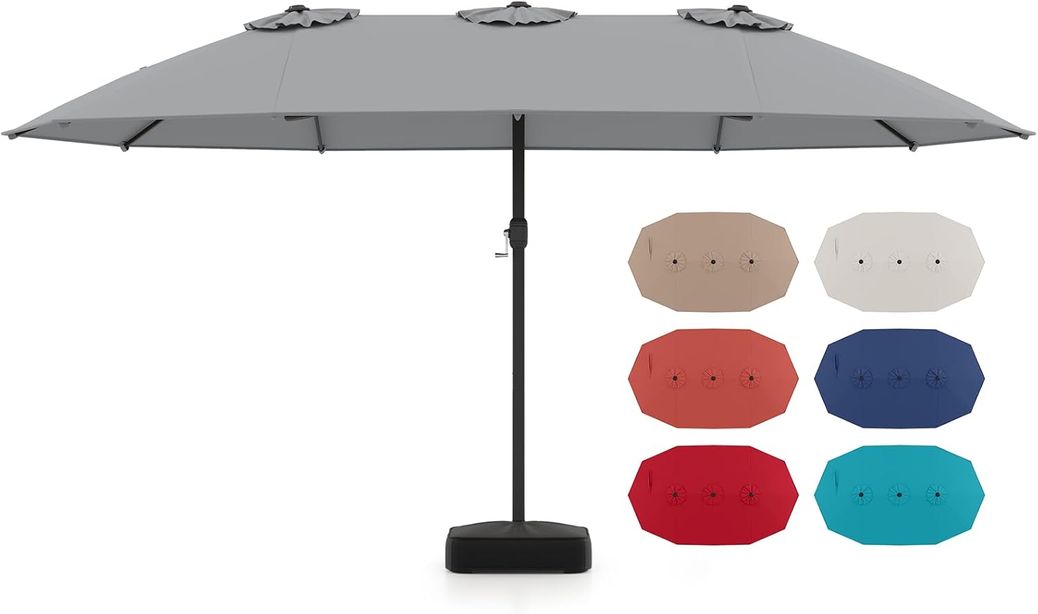 Parasol de Jardin Exterieur avec Pied, Grand Parasol Double Face 4,6x2 ...