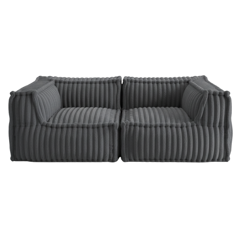 Canapé modulable 2 places en fausse fourrure côtelée BANANAIR 90x180 cm ...