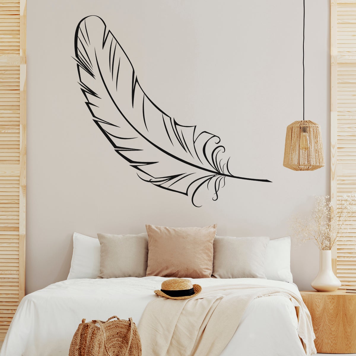 Sticker Mural - Plume - Noir - 337x912 cm | Leroy Merlin