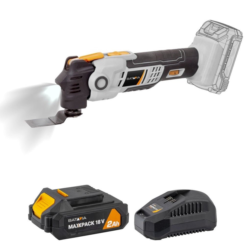 Outil multifonctions oscillant 18V sans fil Batavia Incl. batterie 2 ...
