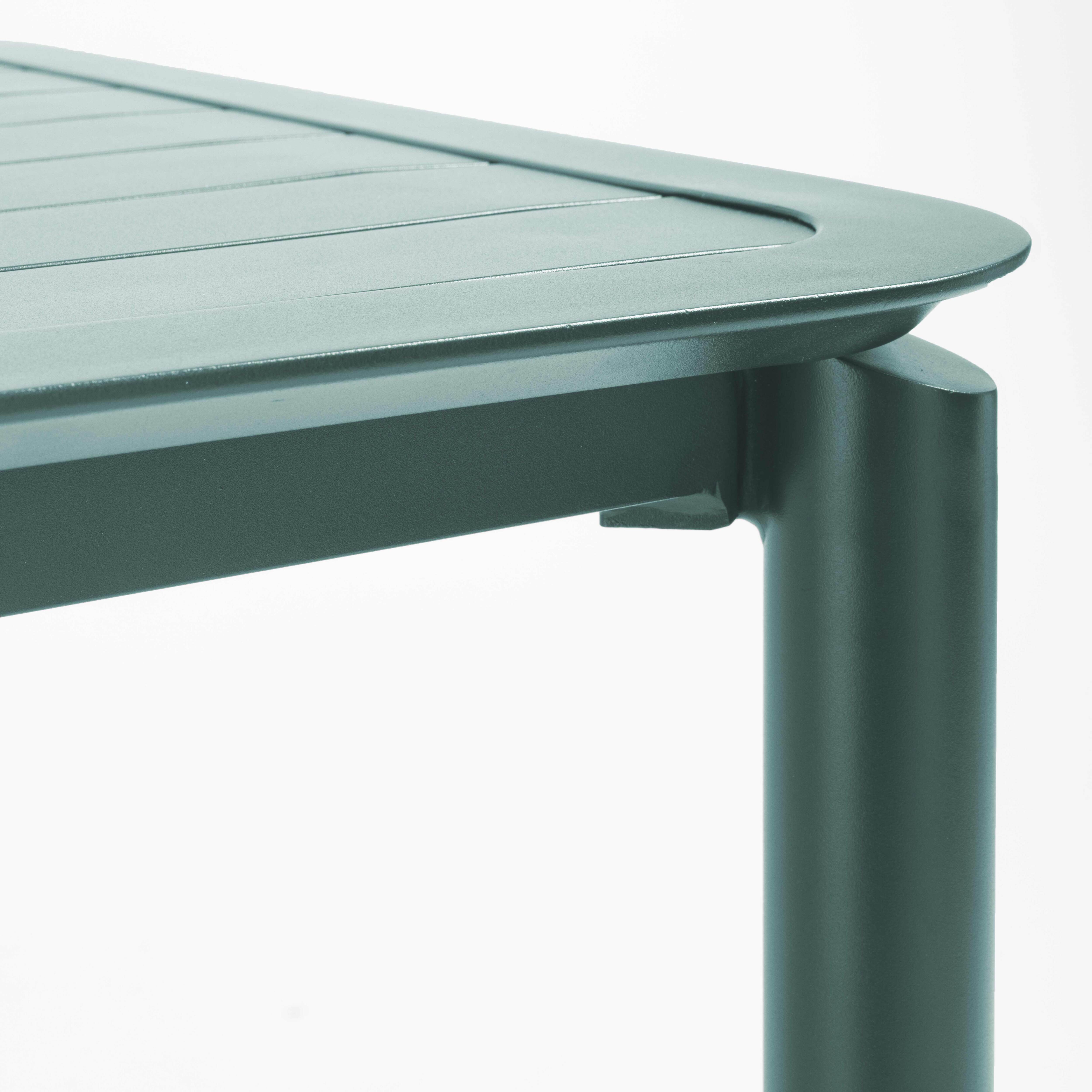 Table haute de terrasse avec 2 chaises en aluminium vert foncé | Leroy ...