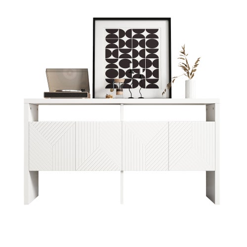 Commode / Sideboard / Entrée avec 2 compartiments ouverts et 4 portes ...