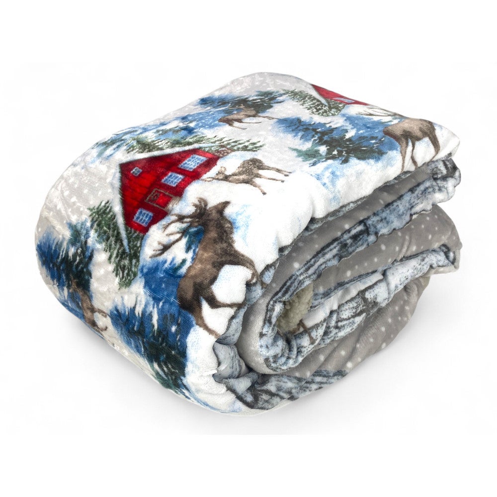 Sherpa Alpina Hut Plaid - Manta de invierno de vellón suave con espalda ...