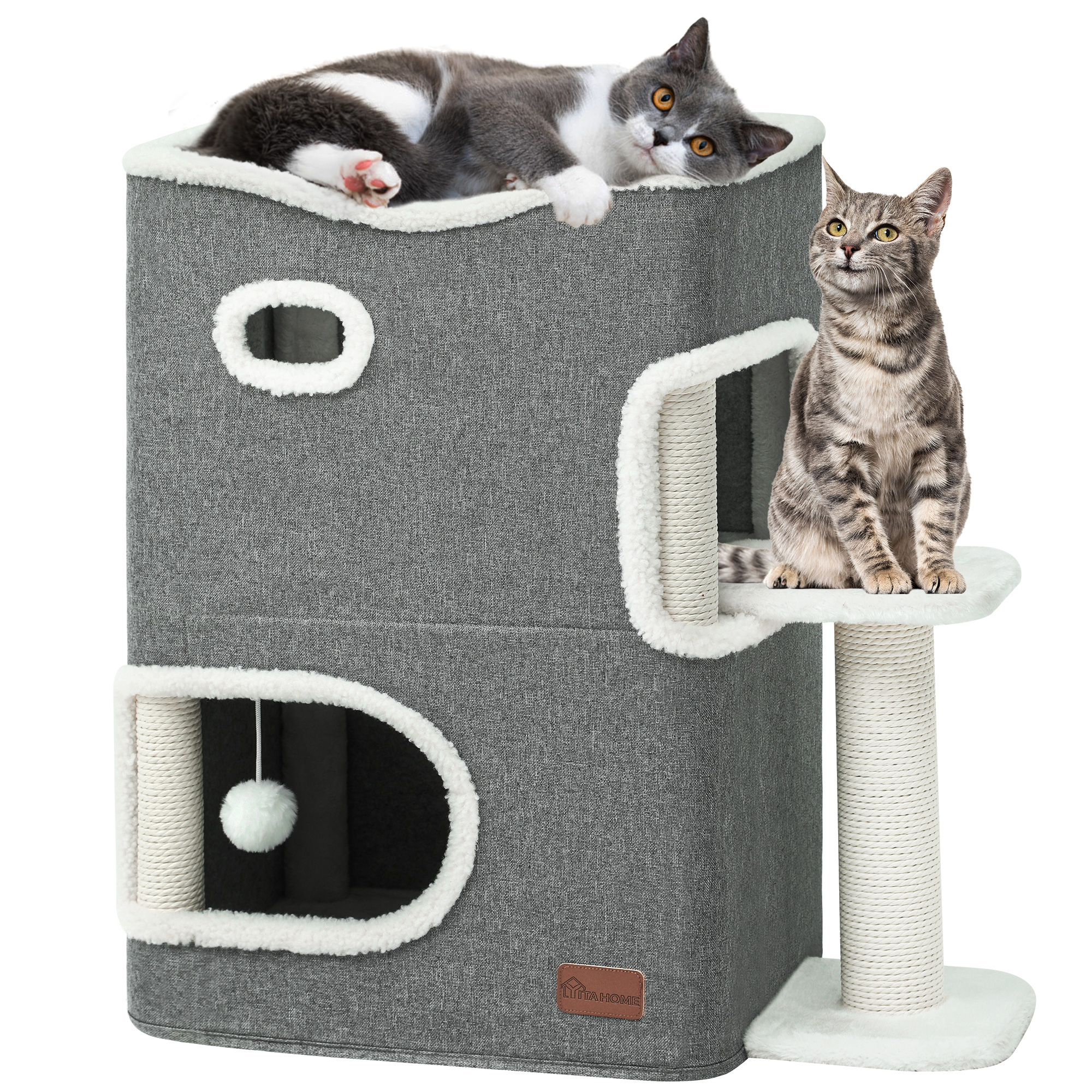 YITAHOME Maison pour Chat - Niche Chat Interieur - 58 * 35 * 63cm ...