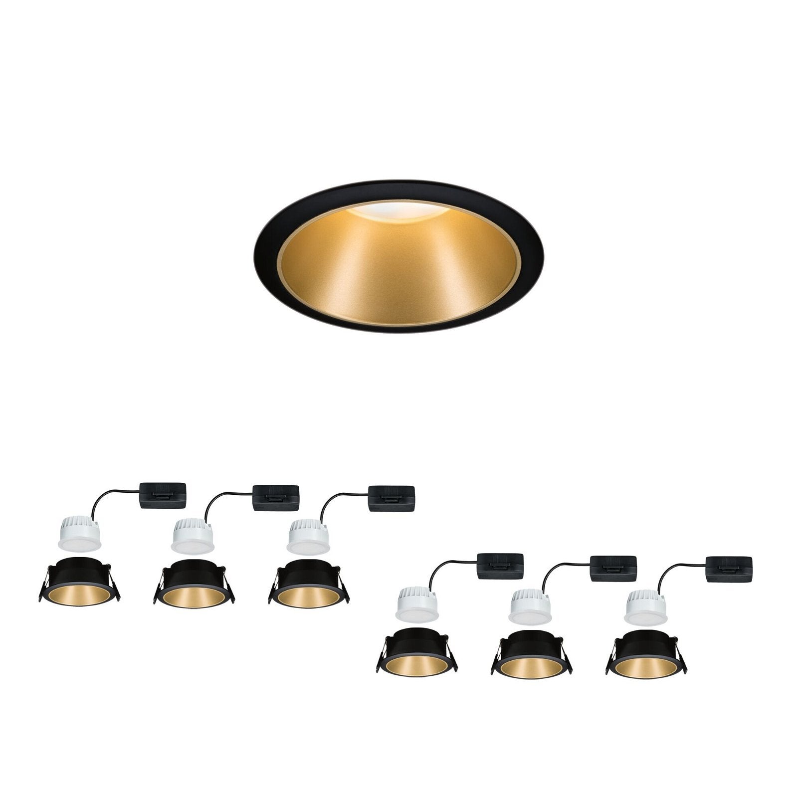 Kit Spot encastré LED 3-Step-Dim Cole Kit de 6 IP44 rond 88mm Coin 6x6W ...