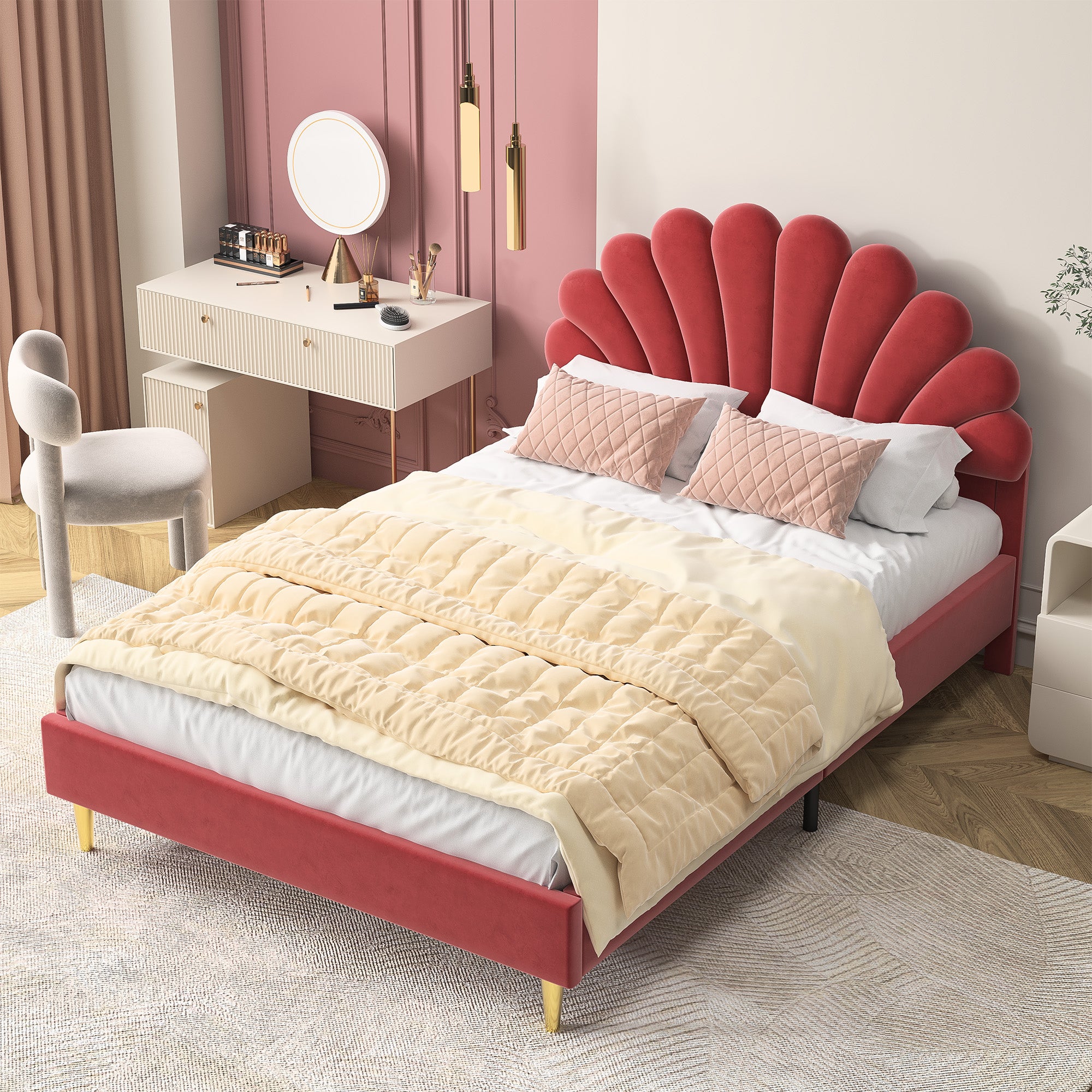 Lit d'enfant Lit rembourré Lit 140×200 avec Sommier Tête de lit en ...