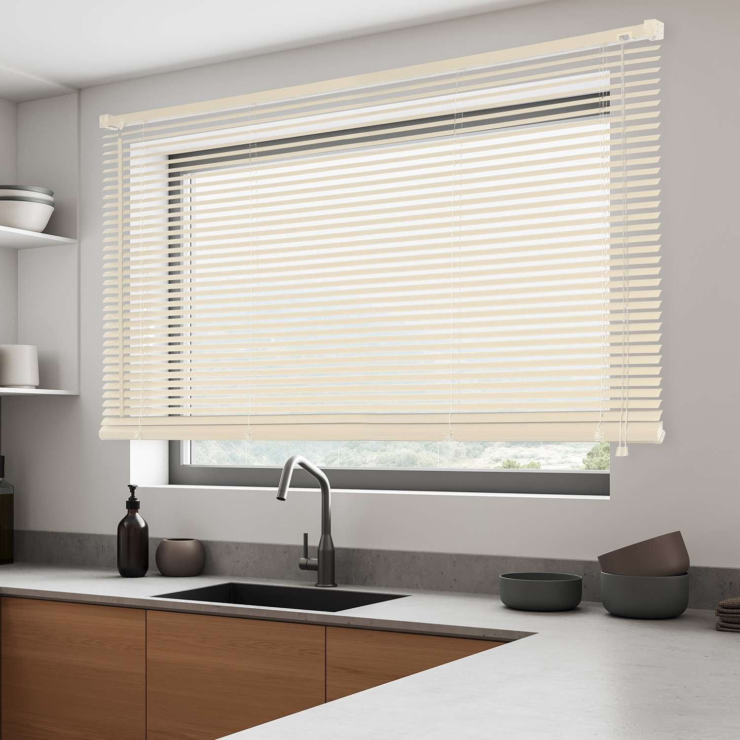 Tende Veneziane in Alluminio con Corda Beige 105x160 | Leroy Merlin