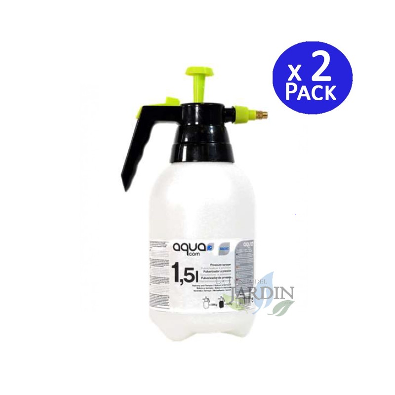 Confezione 2 x Spruzzatore a compressione manuale con acqua regolata 1 ...