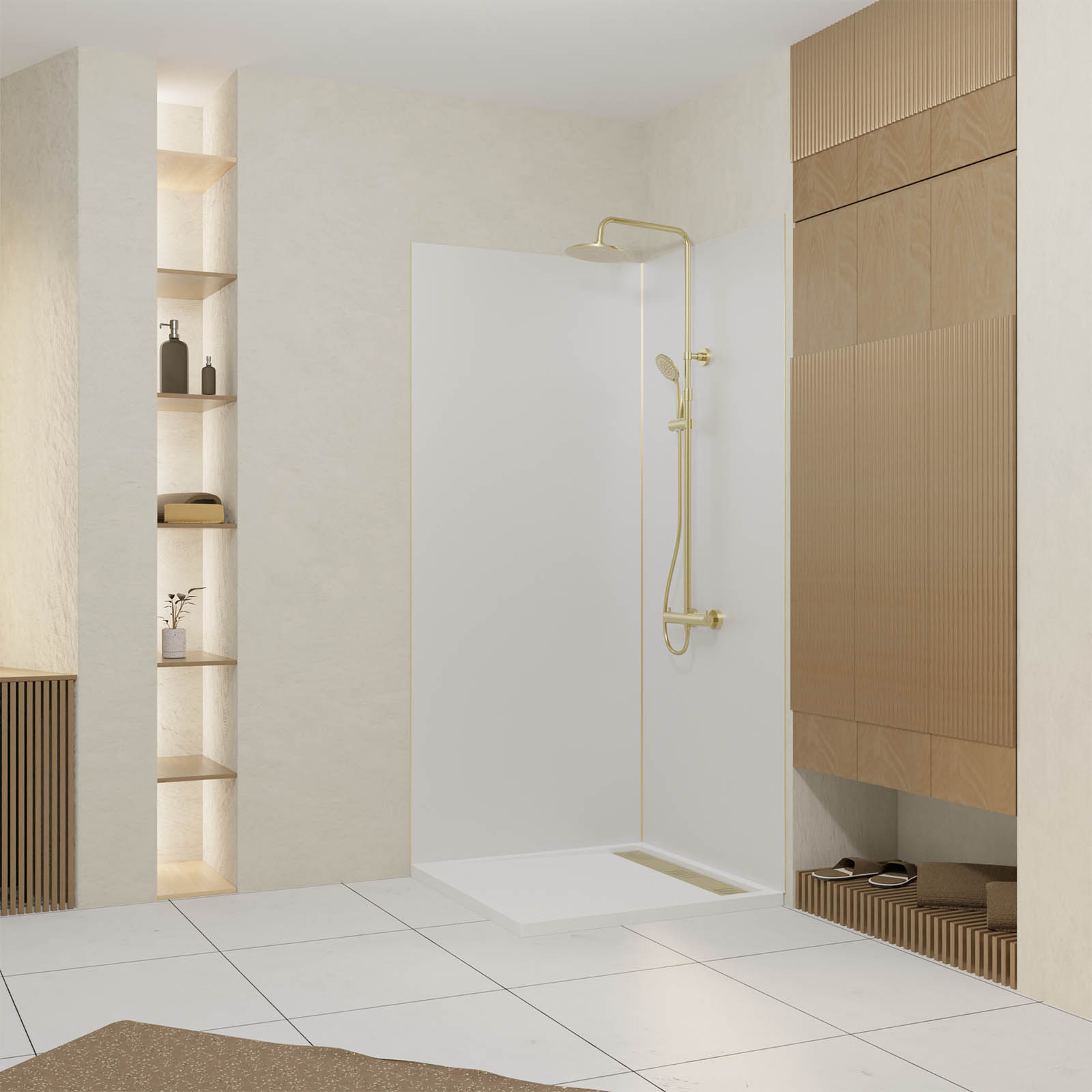 Pack 2 Panneaux Muraux en Aluminium Blanc 90x210 cm + Profilés Finition ...