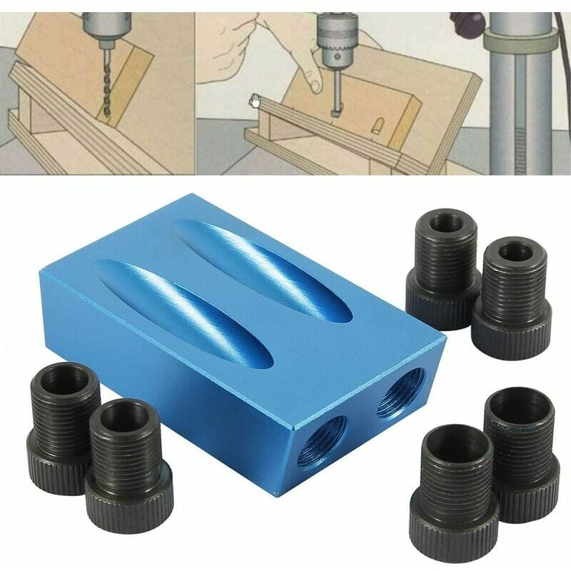 15 pièces Gabarit de Percage Oblique 15° avec Forets, Positionneur pour ...