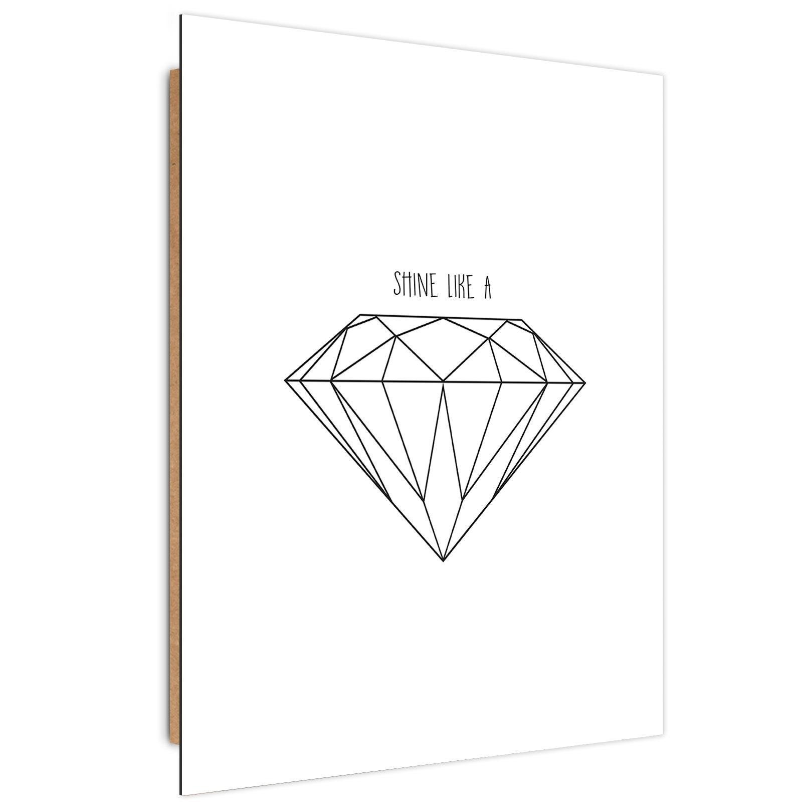 Tableau diamant dessiné en bois - 80 x 120 cm | Leroy Merlin