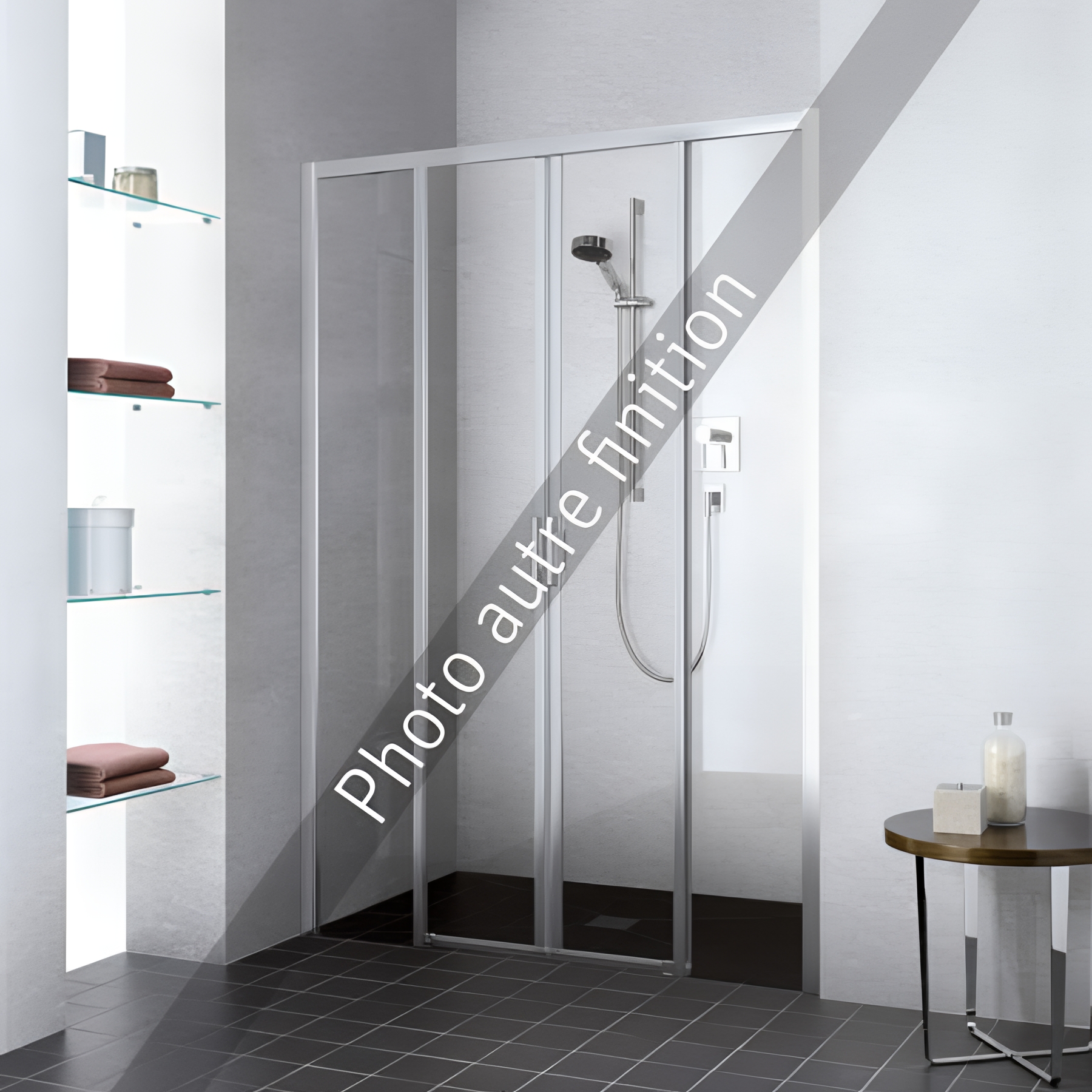 Paroi de douche coulissante largeur 123 cm hauteur 200 cm argent ...