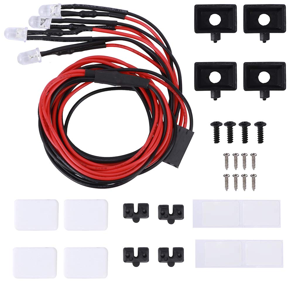 Lampe de toit LED pour RC TRX4 SCX10 II, abat-jour carré, 4 LED ...