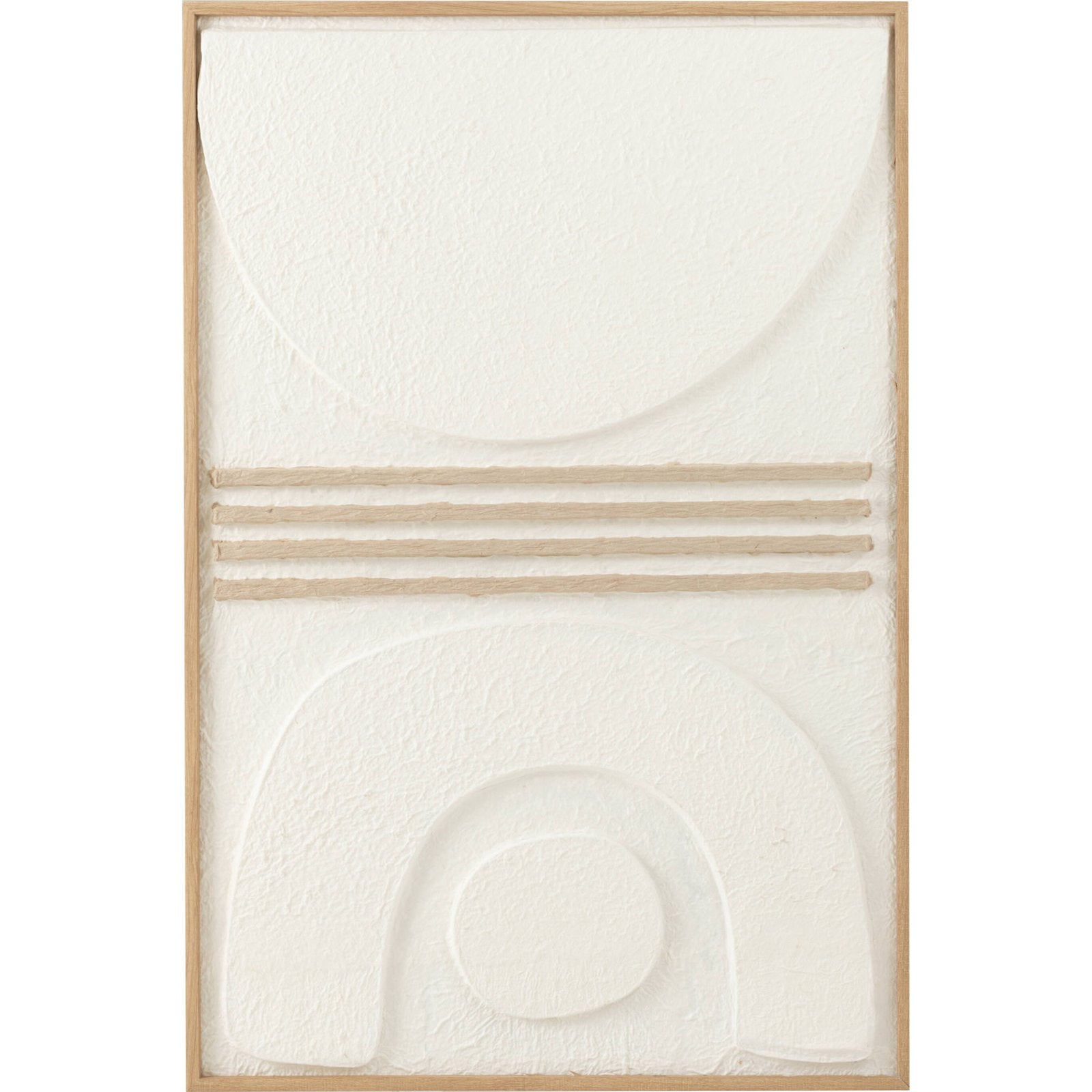 Tableau mural design abstrait relief papier blanc beige élégant 120 x 4 ...