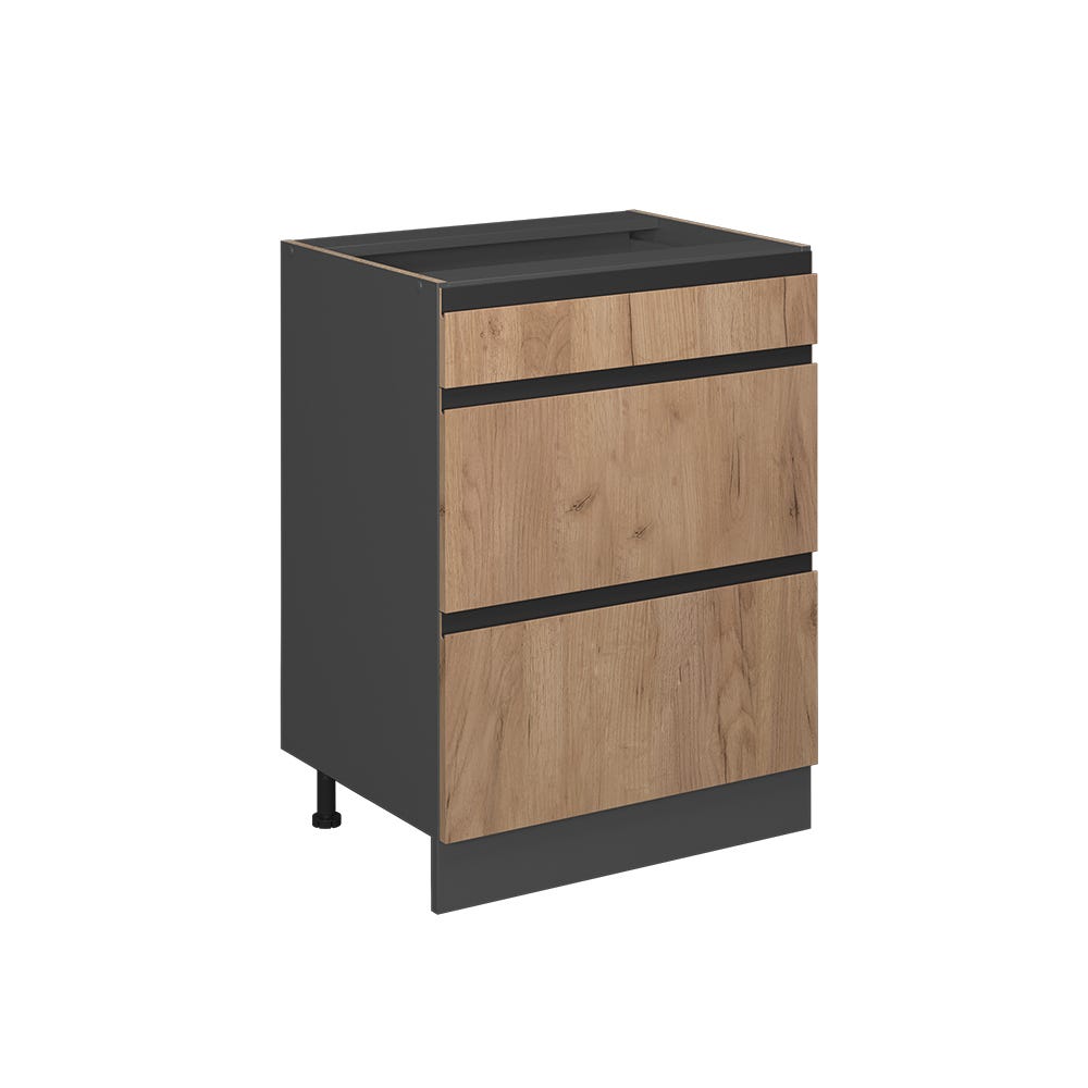 Vicco Meuble Cuisine R Line Chêne De Force Doréanthracite 60 Cm Avec
