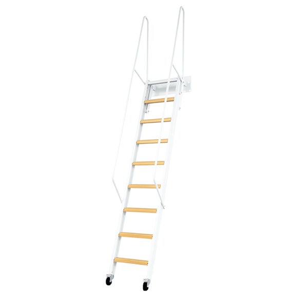 Echelle rabattable acier blanche - Hauteur d'accès 1.90 à 2.05m ...