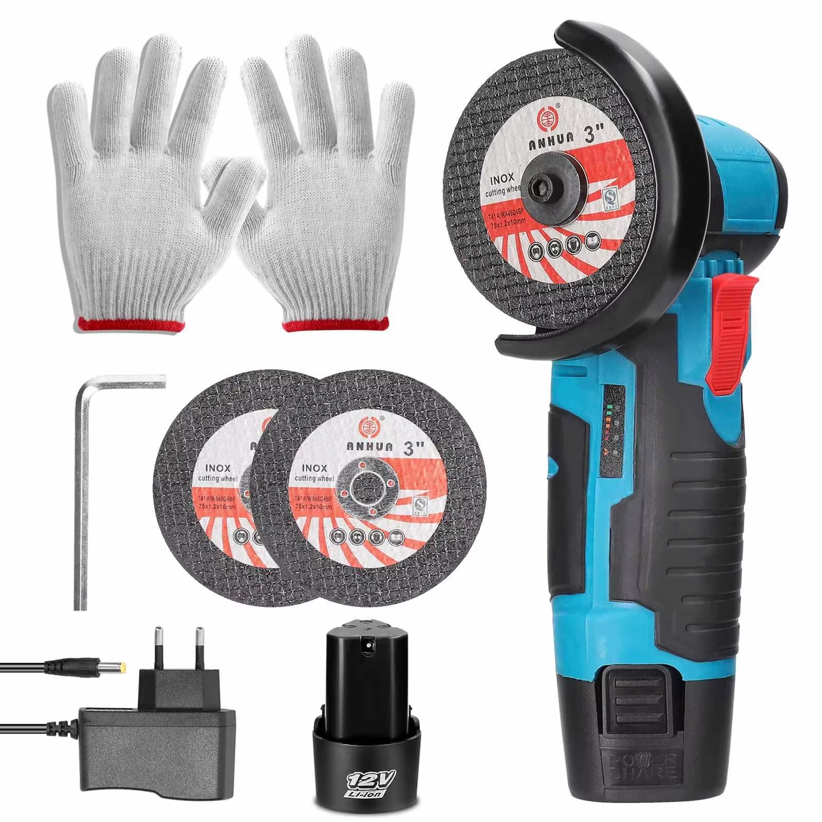 Mini meuleuse d'angle 12 V 19 500 tr/min, meuleuse sans fil, meuleuse ...