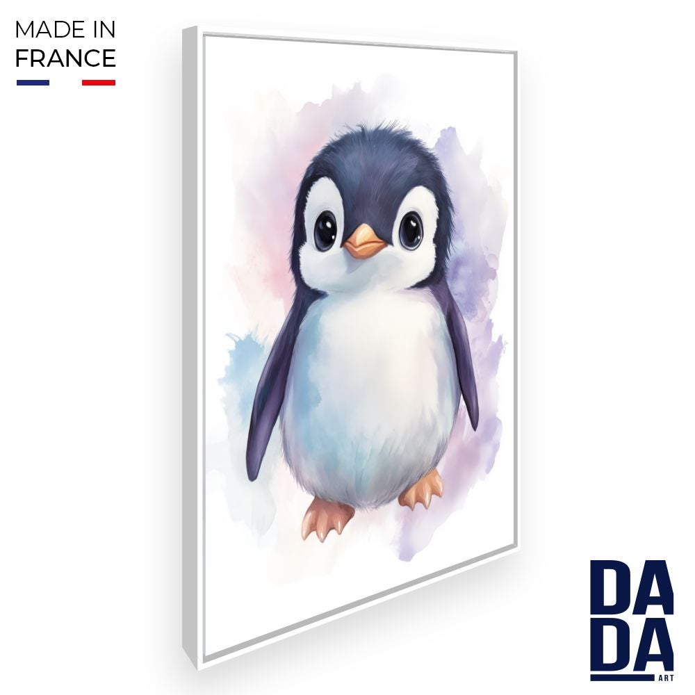 Tableau imprimé et encadré pour enfants 'Adorable petit pingouin ...