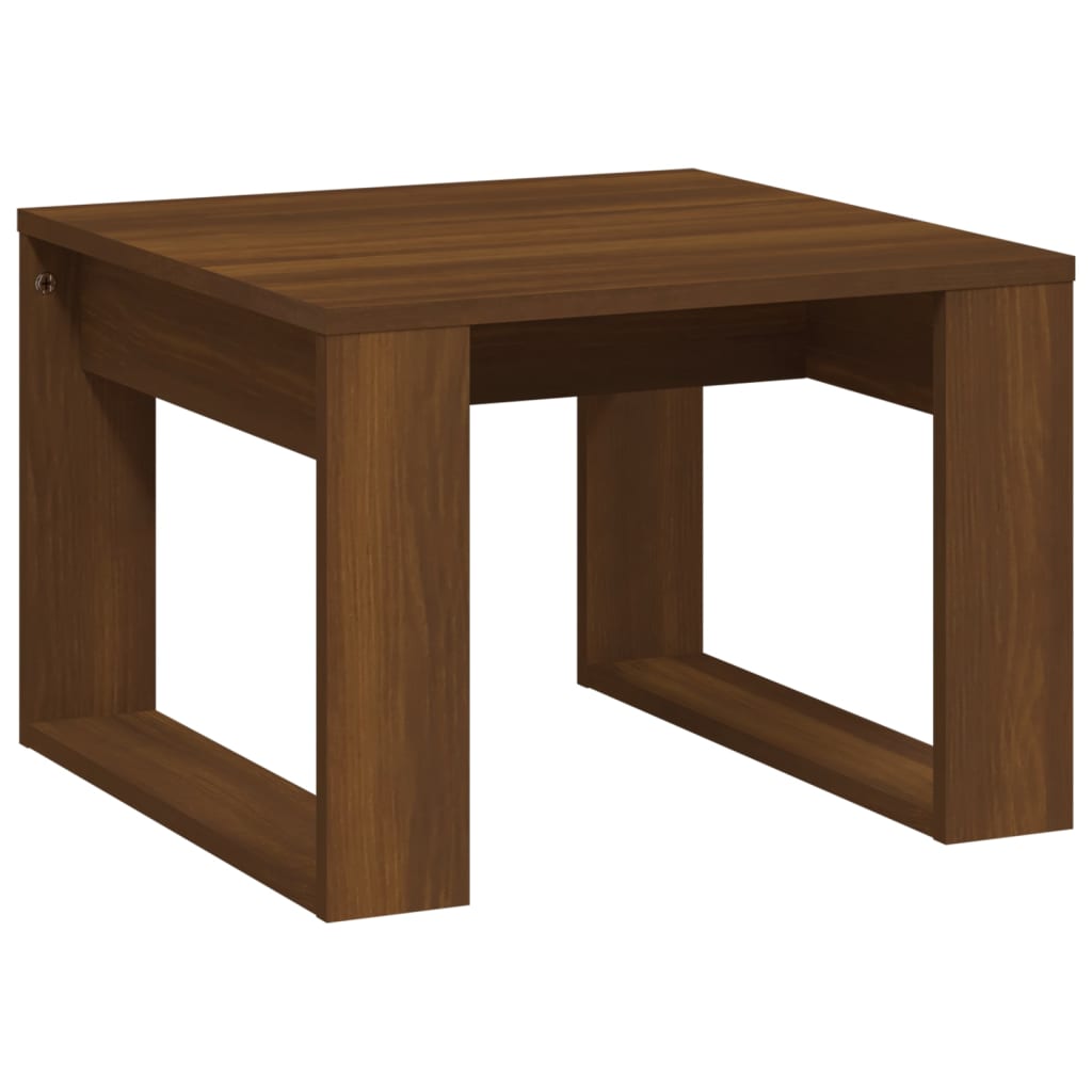Table d'appoint contreplaqué chêne marron 50x50x35 cm - COMFORTXL ...