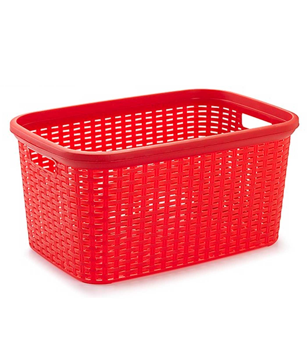 Plastic Forte - Cesta colada rectangular 35 litros estilo mimbre 53,5 x 36 x 26,5 cm pongotodo ...