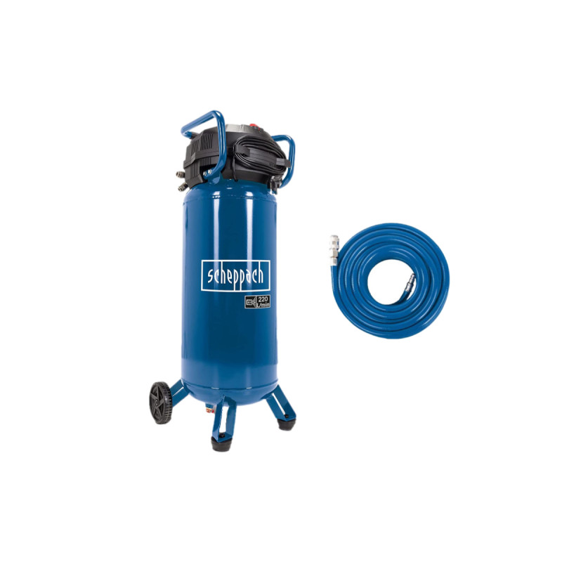 Pack SCHEPPACH Compresseur vertical - 50L - 1500W - HC51V - Tuyau 15m ...