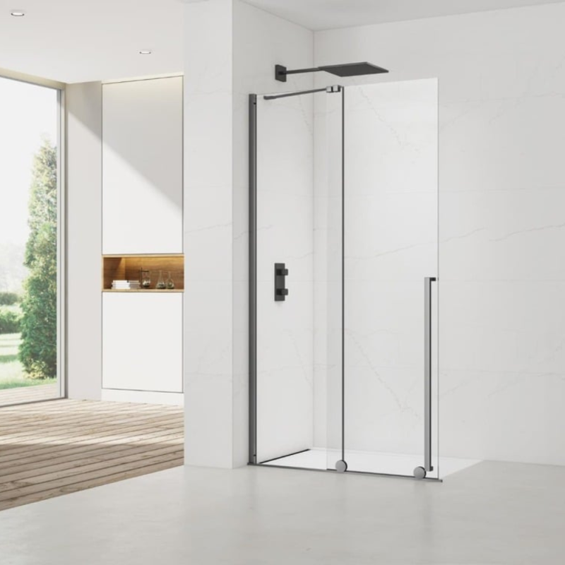 X-MOTION 120x200cm Paroi en verre coulissante Crystal Glass® 8 mm ...