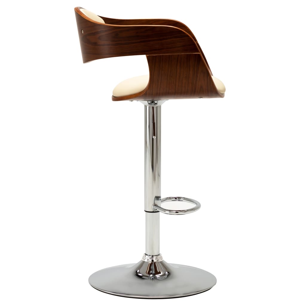Tabouret de bar | Chaise haute | Tabouret Haut Crème Bois courbé et ...