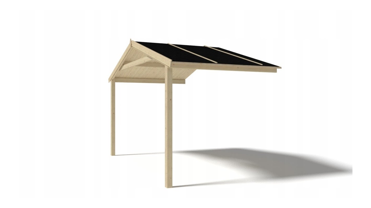 Avant-toit en bois 4x3m pour le chalet de jardin 4m, couleur naturel ...