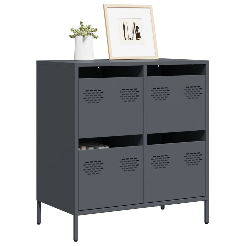 Buffet anthracite 68x39x73,5 cm acier laminé à froid | Leroy Merlin