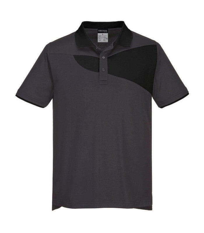 Portwest - Polo de travail manches courtes PW2 - Gris / Noir - L ...