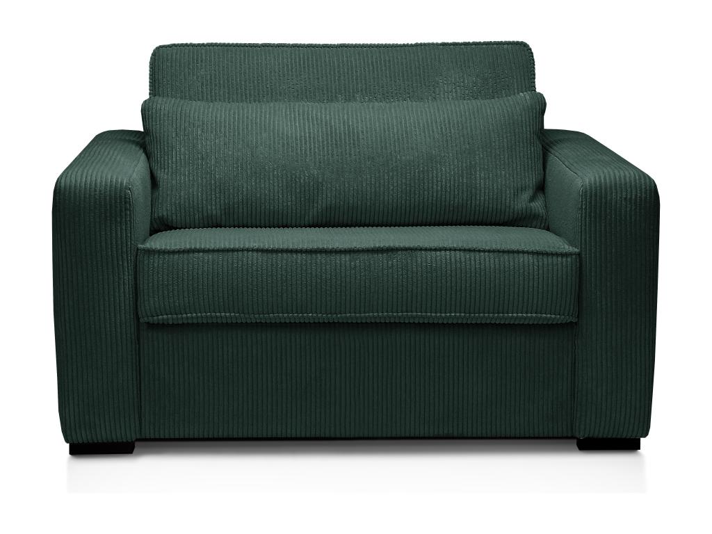 Poltrona letto a ribalta Posto letto 100 cm in Velluto a coste Verde ...