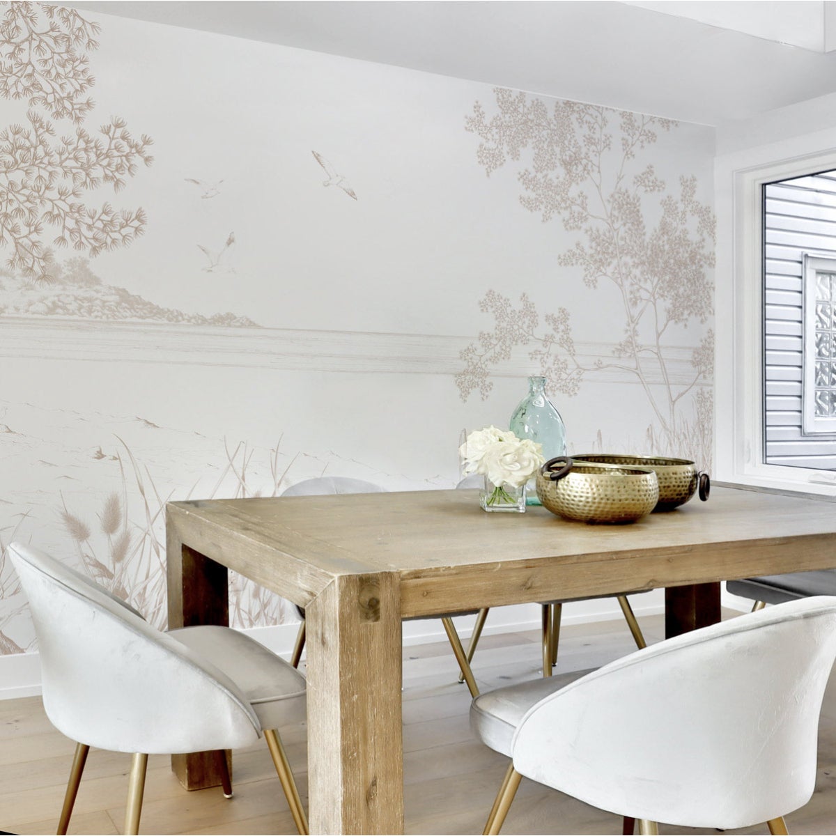 Papier peint panoramique Côtes Sauvages, Beige 150 x 250cm | Leroy Merlin