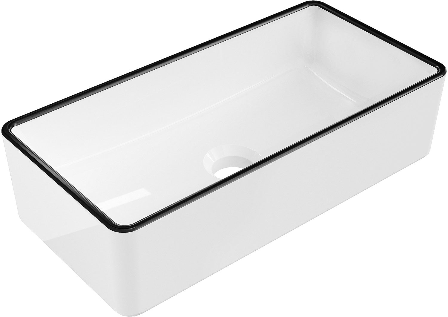 Mexen Nadia lavabo de comptoir 46 x 23 cm, blanche/bord en noir ...