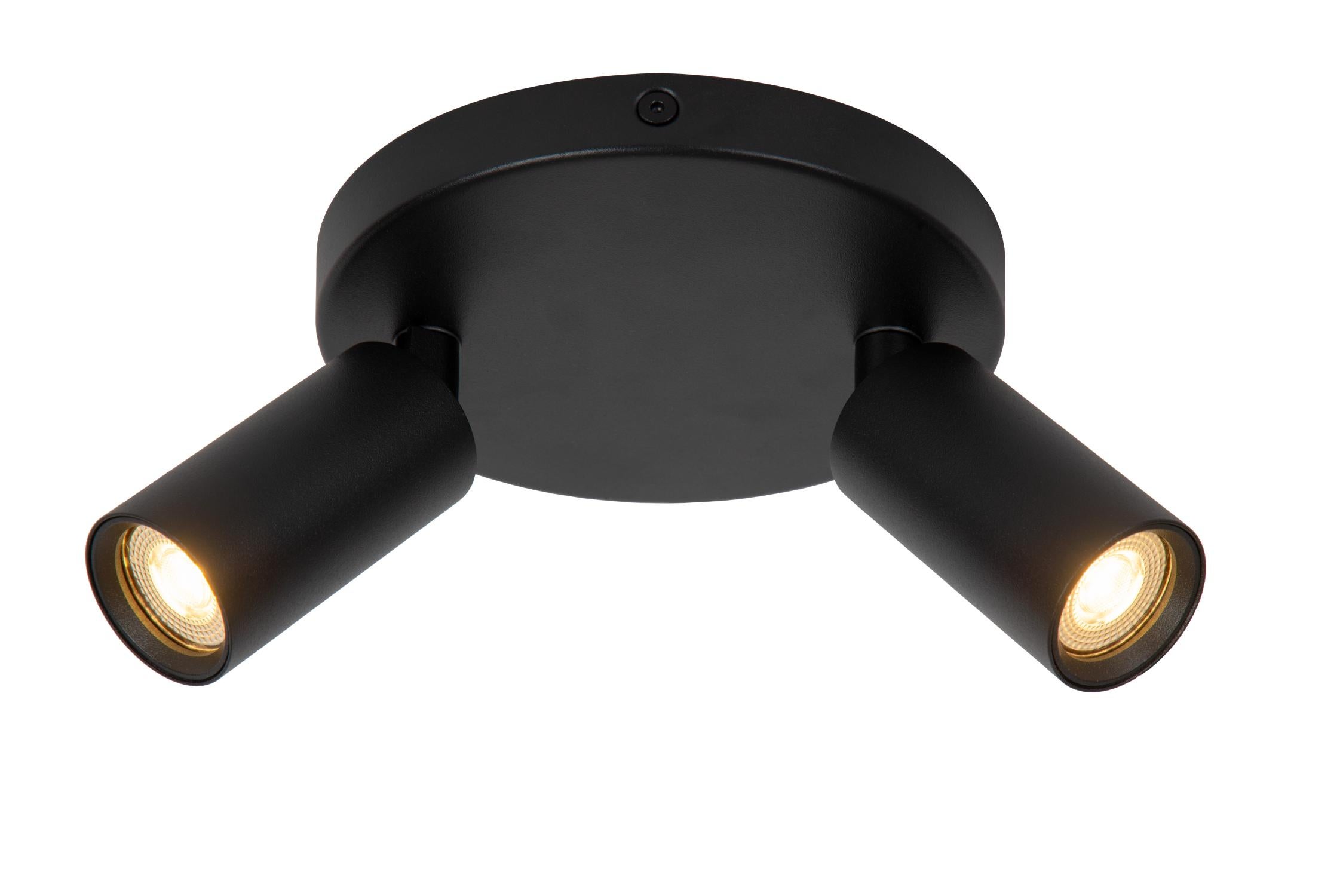 Lucide RITMO - Spot plafond - Ø 15 cm - 2xGU10 (MR11) - Noir | Leroy Merlin