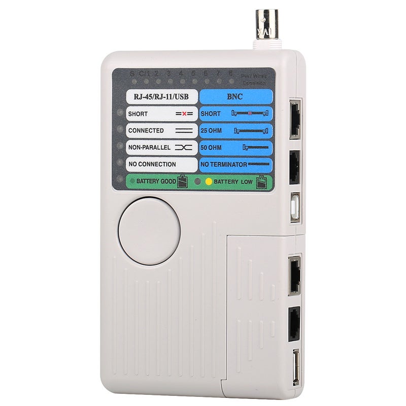 Testeur de Câble Réseau 4-en-1 - Test RJ11/RJ45, UTP/STP, BNC, USB ...