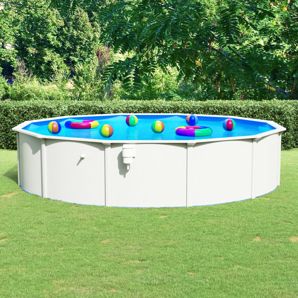 Maison Exclusive - Piscine ronde avec parois en acier 550x120 cm Blanc ...