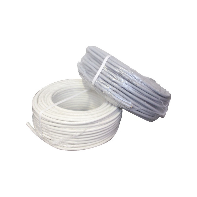 Câble souple HO5 VV F 50m 2 x 1mm² blanc FILS & CABLES 007205 (DOA ...