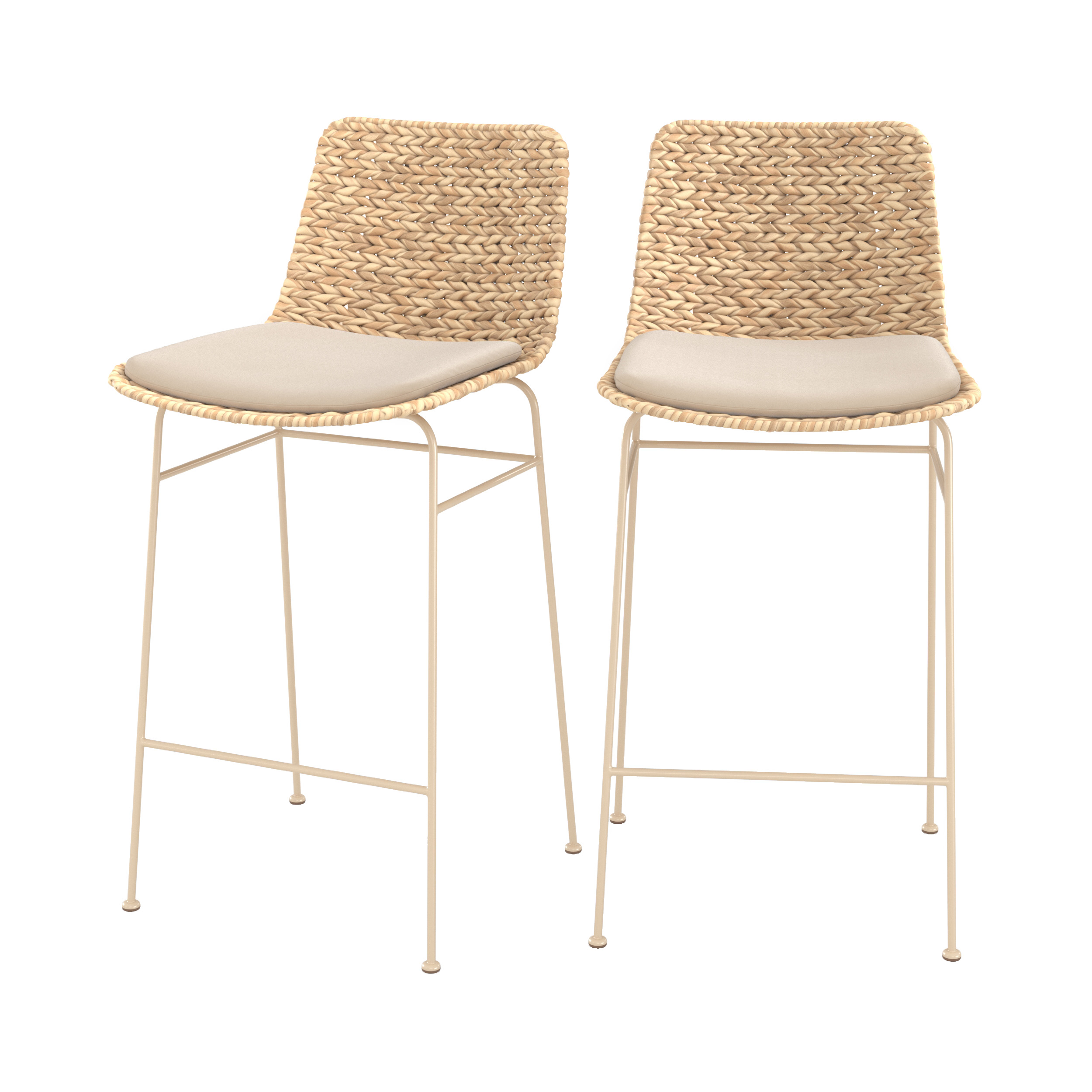 Sedia per isola centrale 66 cm Faro in materiale naturale (set di 2 ...